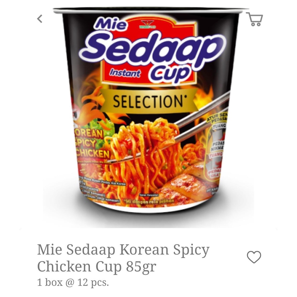 Jual MIE SEDAAP CUP KOREAN SPICY CHICKEN | Shopee Indonesia