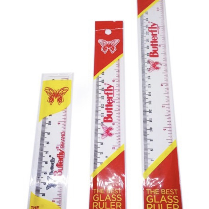 Jual Penggaris Plastik Mika Buttetfly 15 20 30 cm - 15 cm | Shopee ...