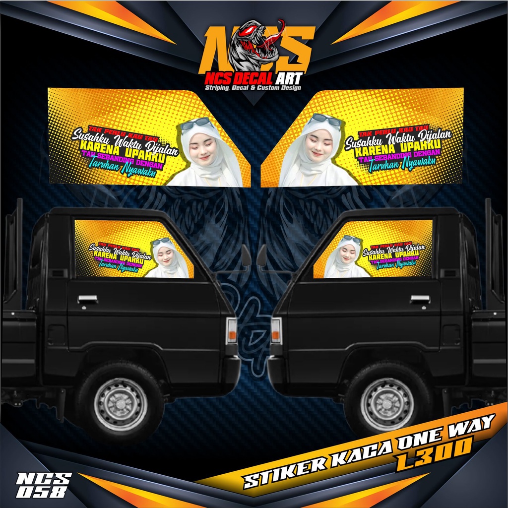 Jual Stiker Kaca Pintu Depan One Way Mitsubishi L300 Pick Up Sticker ...