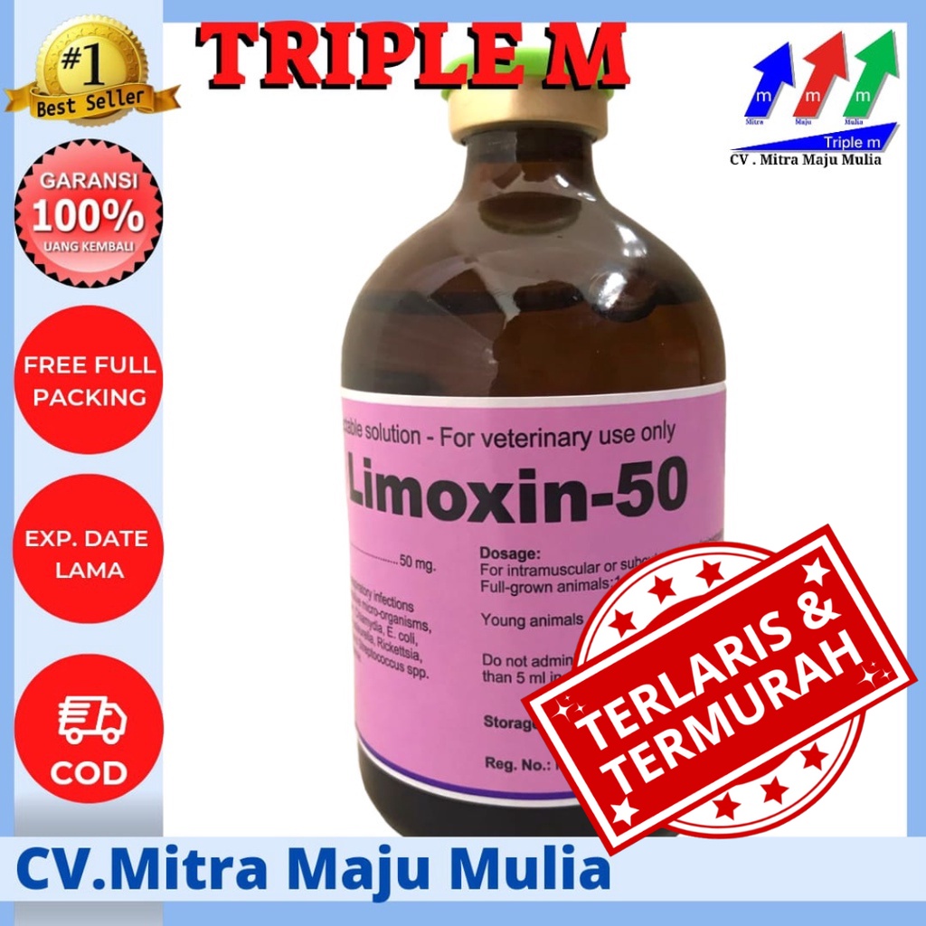 Jual LIMOXIN 50 isi 100 ml Antibiotik Hewan Spektrum Luas ...