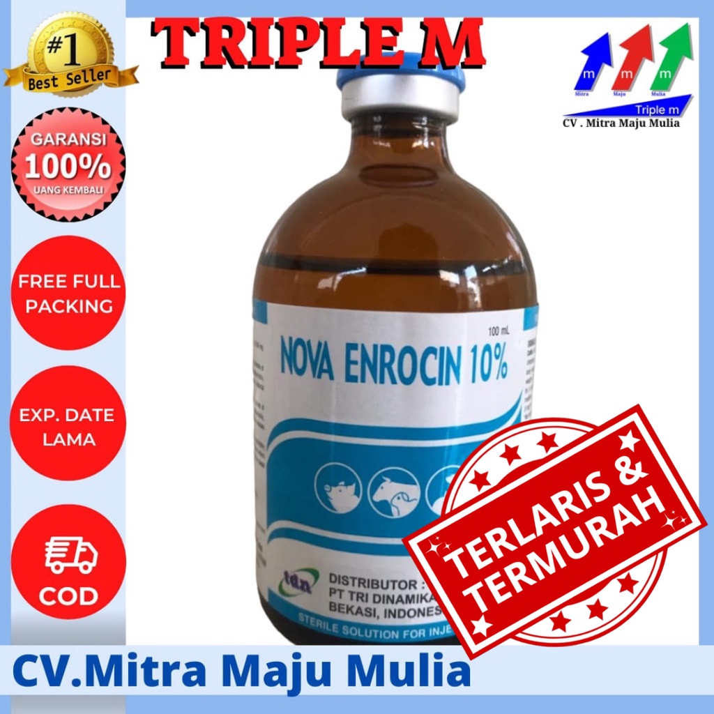 Jual NOVA-ENROCIN 10% 100 ml - Obat Saluran Pernafasan Hewan | Shopee ...