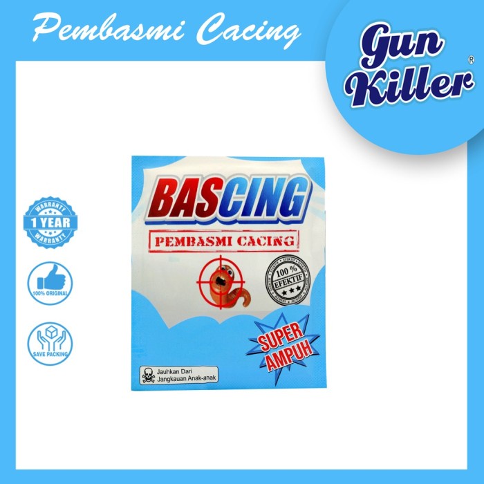 Jual PEMBASMI CACING KAMAR MANDI DAN TANAH BASCING RACUN CACING GUN ...