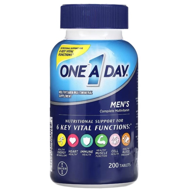 Jual One A Day Mens Complete Multivitamin Multimineral 200 Tabs BAYER ...