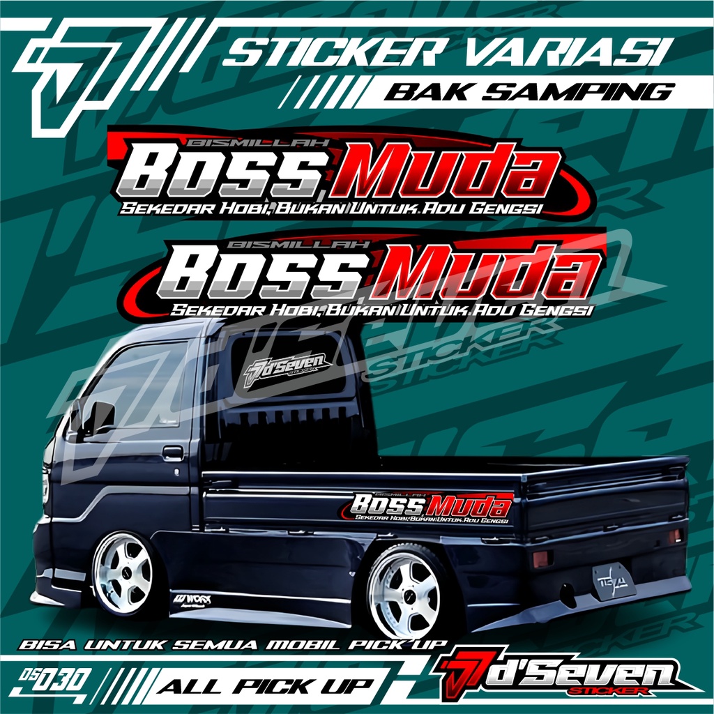 Jual Stiker Decal BOSS MUDA Variasi Bak Samping Simpel Minimalis Viral ...