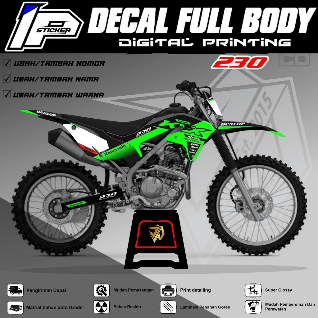 Jual Decal Sticker KLX 230 - Dekal Stiker full body KLX 230 desain D3 ...
