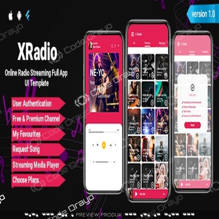 Jual Source Code Android XRadio Online Radio Streaming Flutter App UI Kit | Shopee Indonesia