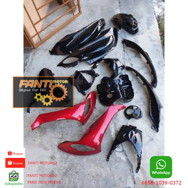 Jual PAKET FULL BODY HALUS YAMAHA FINO FI 125 MERAH PART ORIGINAL ...
