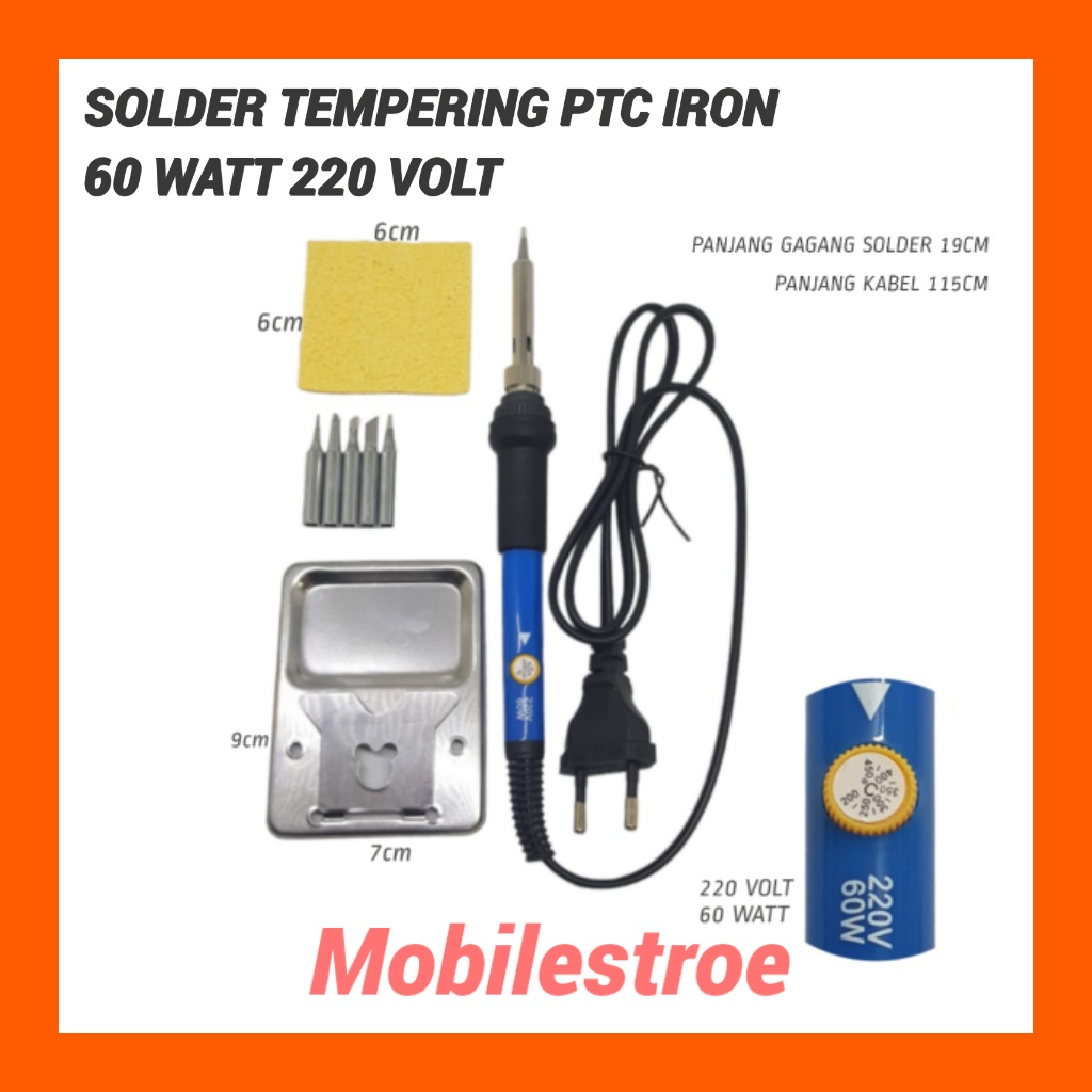 Jual SOLDER TANGAN TEMPERING IRON PENGATUR SUHU ADJUSTABLE TEMPERATURE 60 WATT 220 VOLT | Shopee ...
