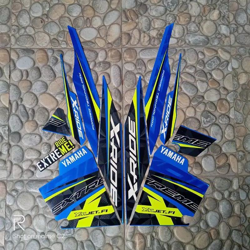 Jual striping sticker lis body yamaha x-ride xride 2015 2016 biru ...