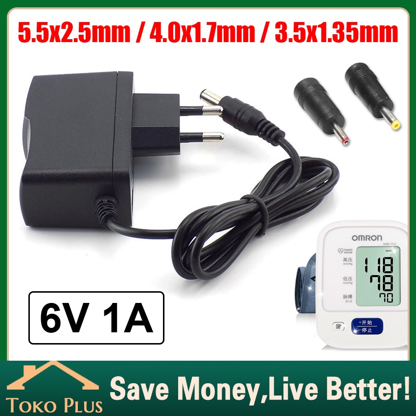 Jual Adaptor Buat Omron Tensimeter Digital 6v Adaptor Replacement Dc 6v 6 Volt 1a Tensi Omron ...