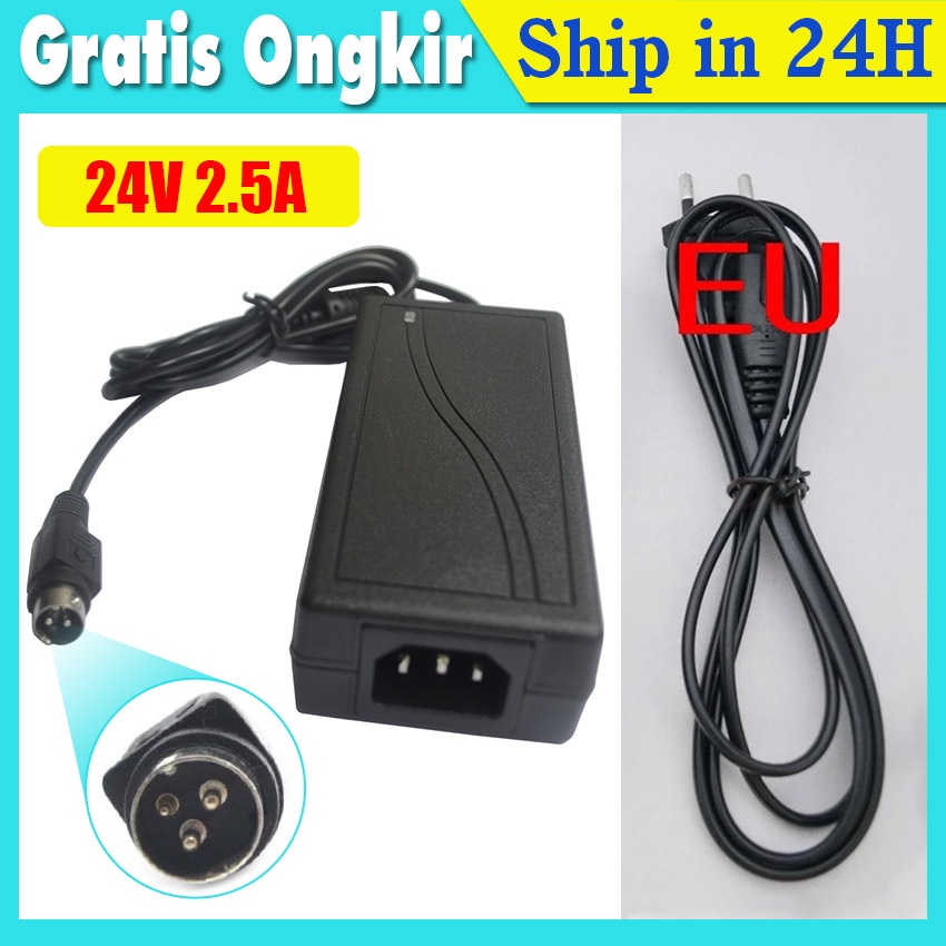 Jual Power Supply Adapter 24V 2A 2.5A 3A 3PIN 60W NCR RealPOS 7197 POS Thermal Receipt Printer ...