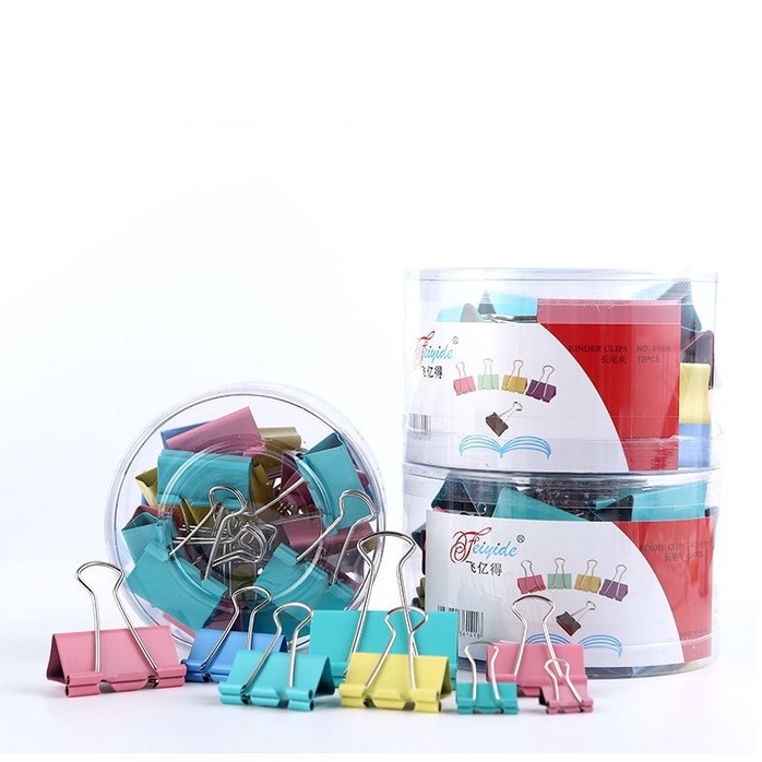 Jual IDgrosir 48pcs 25mm Binder Paper Clip Warna Warni Besi Klip Jepit ...
