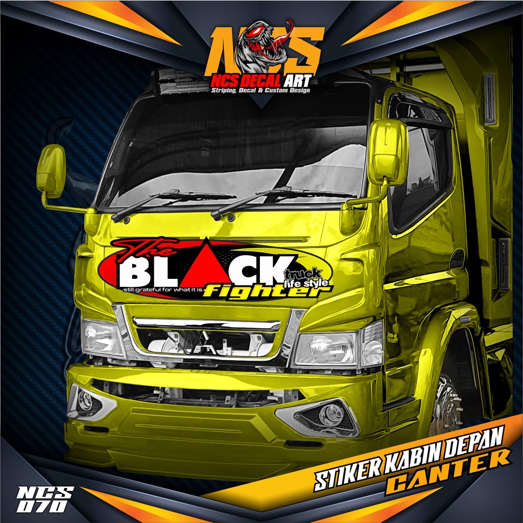 Jual Stiker Decal Kabin Depan THE BLACK All Truk Canter, Ragasa, Tepak ...
