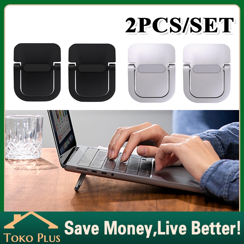 Jual 2Pcs Stand Laptop Holder Tablet Slim Aluminum Cooling Pad Stand ...