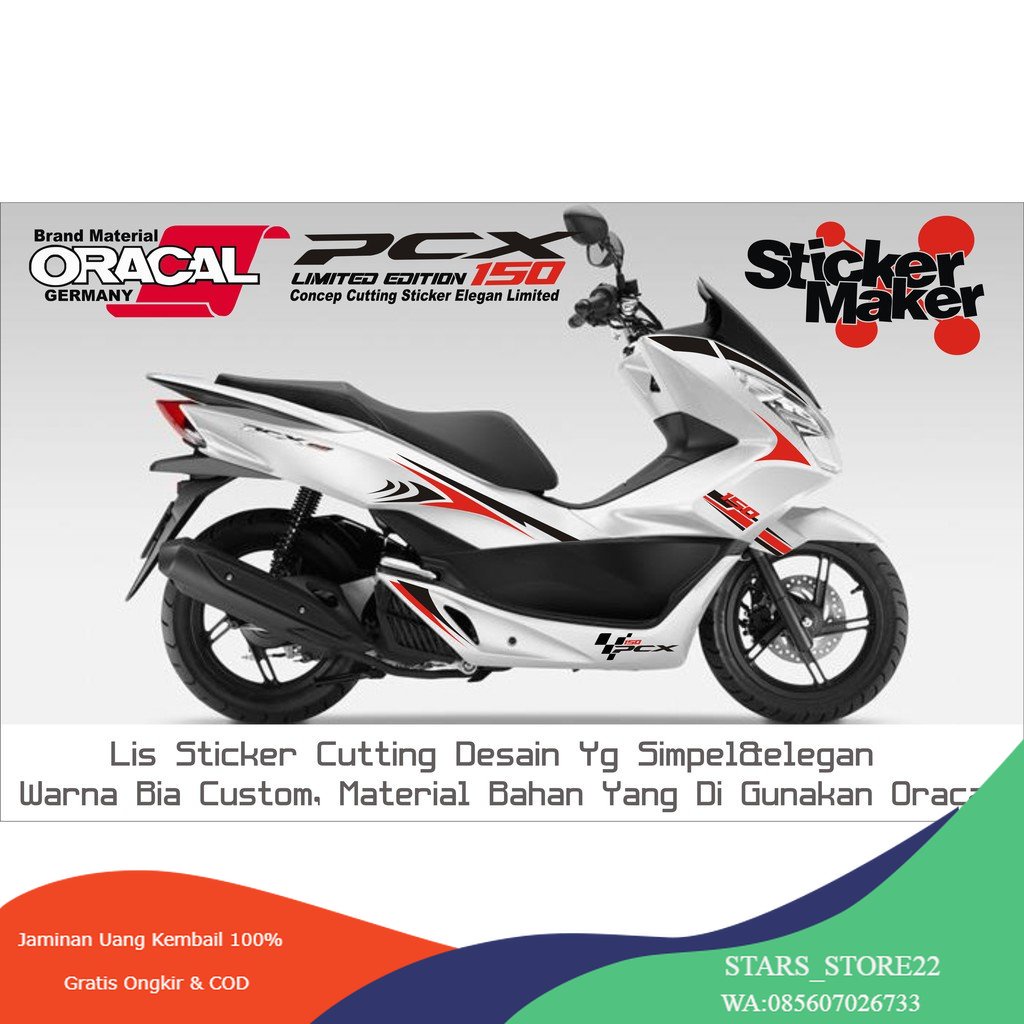 Jual (PREMIUM) CUTTING STIKER HONDA PCX 160 PCX 150 DESAIN 2023 sticker ...