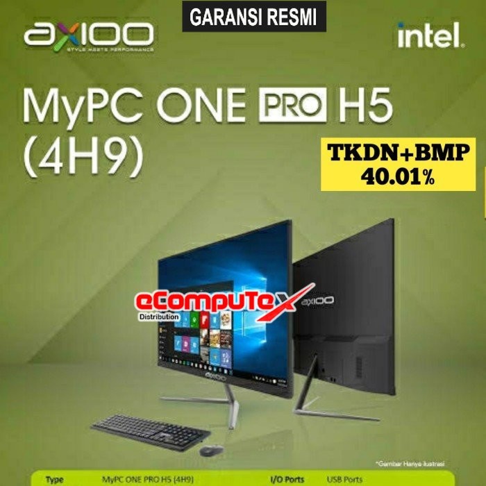 Jual PC AIO AXIOO MYPC ONE PRO H5 (4H9) i5-8259U 4GB 1TB 21.5"FHD TKDN ...