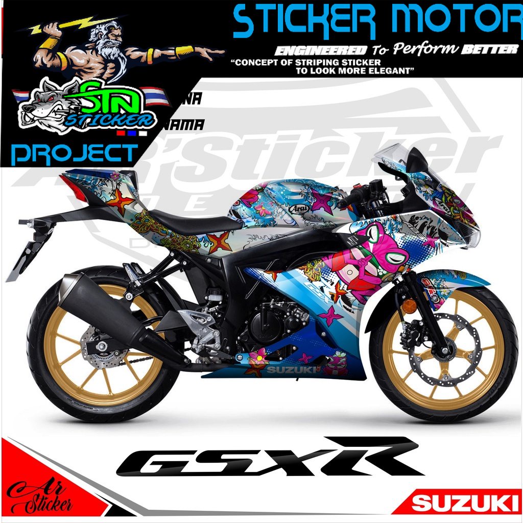Jual Stiker Decal GSX R 150 - Decal Sticker Hologram Pelangi, Chrome ...