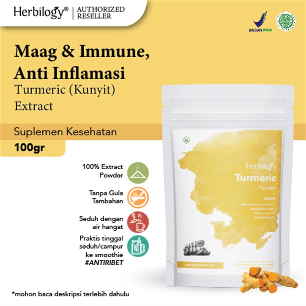 Jual Herbilogy - Turmeric Extract Powder ( Ekstrak Kunyit Bubuk ) 100 ...