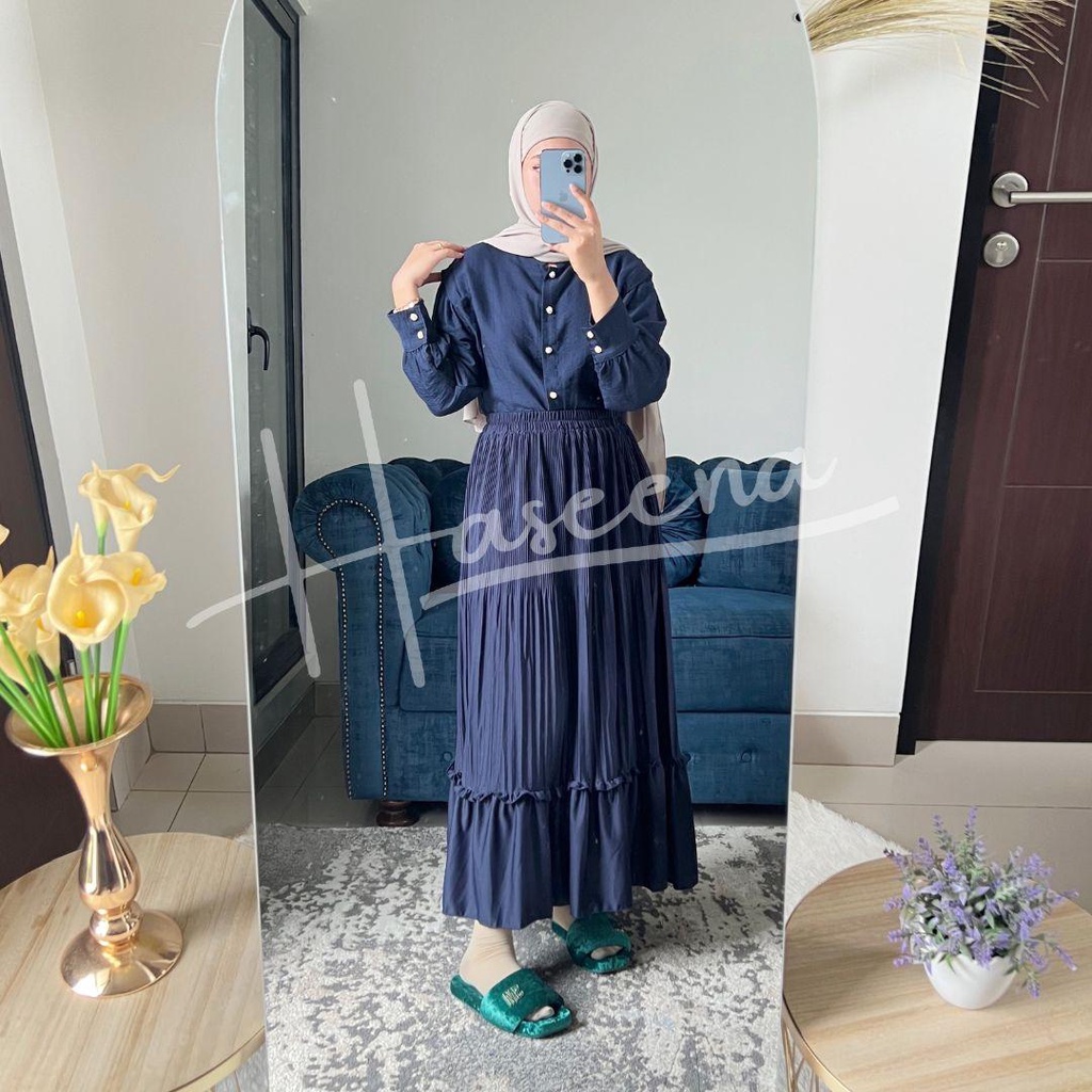 Jual Haseena Rok Plisket Susun Maiza Bahan Premium | Rok Skirt | Rok ...