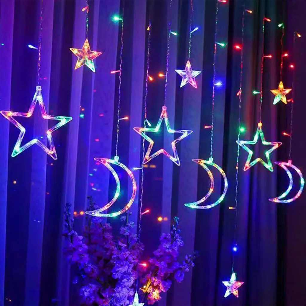 Jual Lampu LED Bulan Bintang Lampu Tirai Dekorasi Bulan Bintang Led ...