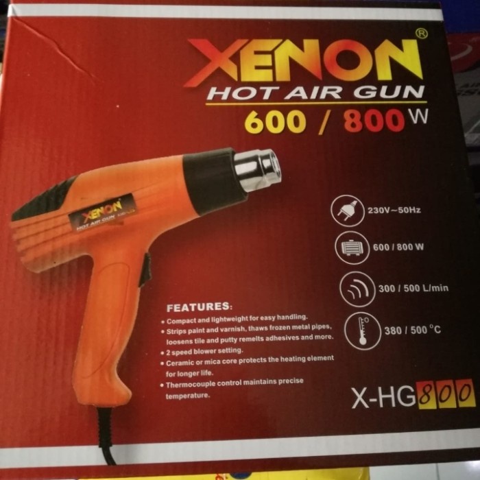 Jual XENON HG800 heat gun low watt 600 watt hotgun hot air gun blower ...