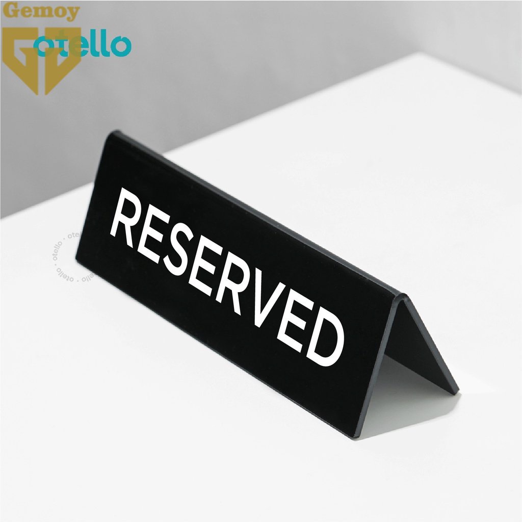 Jual Reserved Table Sign Tulisan Papan Meja Acrylic UV Tent Card ...