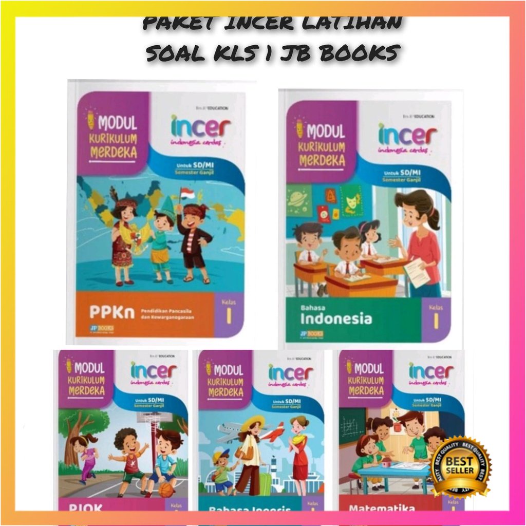 Jual TERLARIS PAKET MODUL INCER SD KELAS 1 PPKN, BHS INDONESIA, PJOK, BHS INGGRIS, MATEMATIKA ...