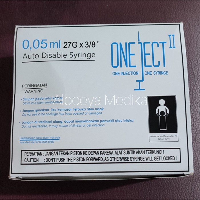 Jual Spuit / Syringe 0,05 Ml Oneject Per Box Isi 100 Pcs | Shopee Indonesia