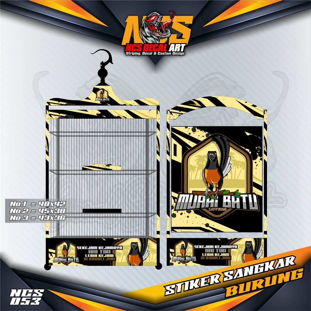 Jual Stiker Decal Kandang/Sangkar Burung Kicau Petarung/MURAI BATUKotak ...
