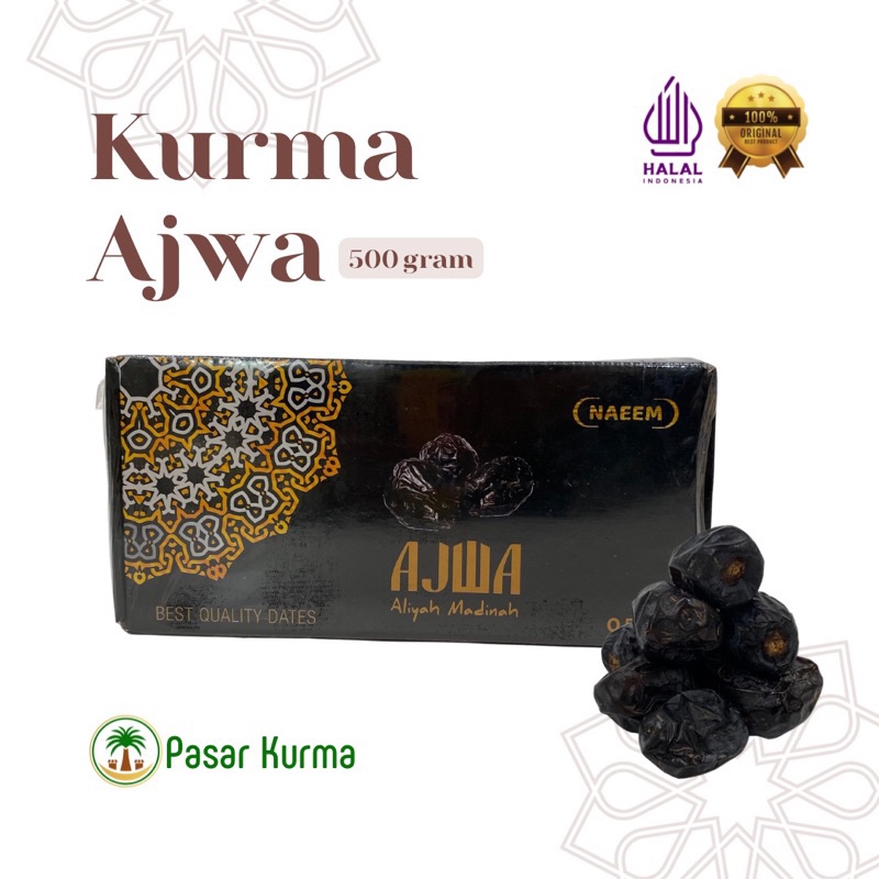 Jual Kurma Ajwa 500gr Madinah / Kurma Nabi Asli 100% Saudi Premium | Shopee Indonesia