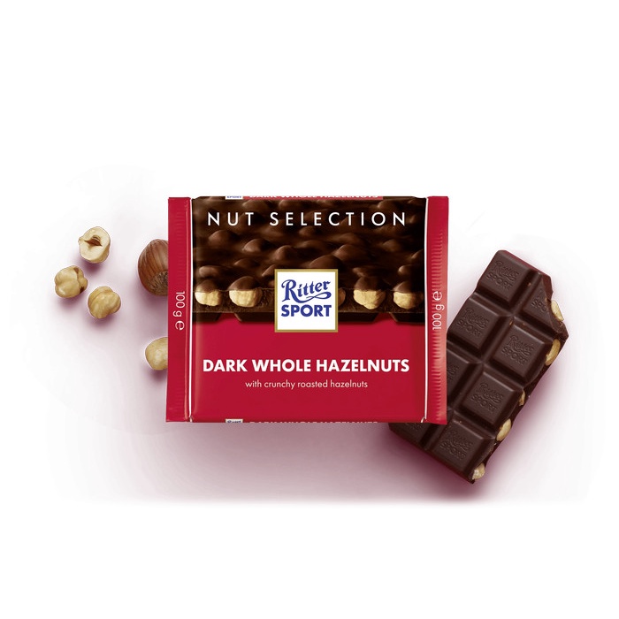 Jual (COKELAT) RITTER SPORT DARK WHOLE HAZELNUTS 100G | Shopee Indonesia