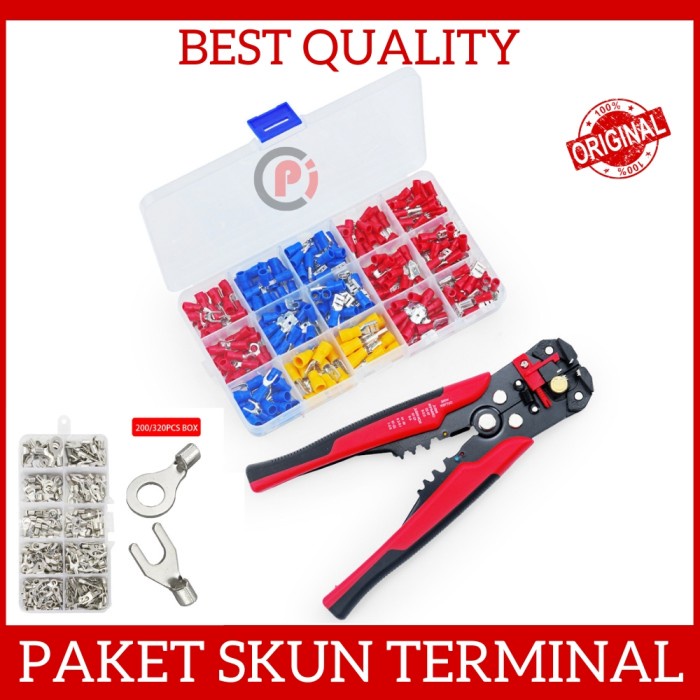 Jual Paket Set Skun Terminal Wire Crimp Connector Kit / Tang Krimping ...