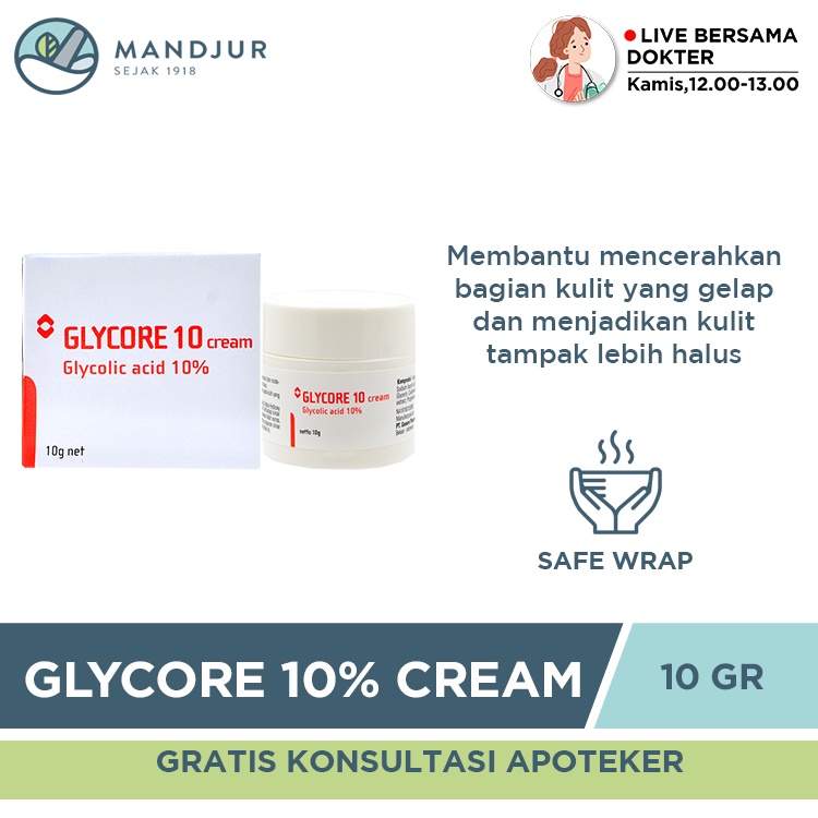 Jual Glycore 10% Cream 10 g - Menyamarkan Kulit Gelap dan Flek Hitam ...