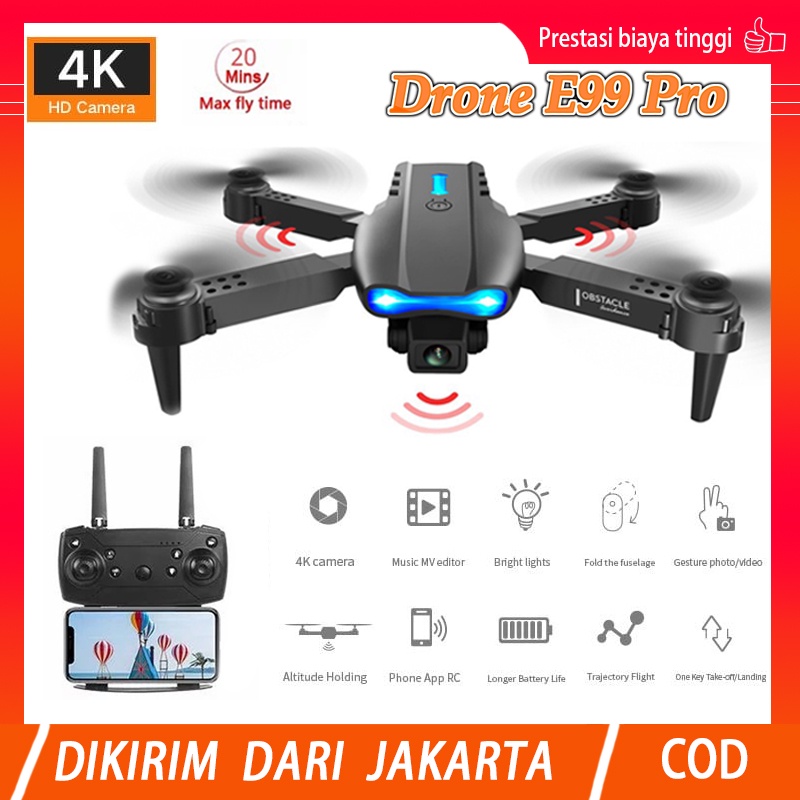 Jual (COD)RC Drone E99 K3 Pro 4K Dual Kamera Avoid Obstacles WIFI FPV ...
