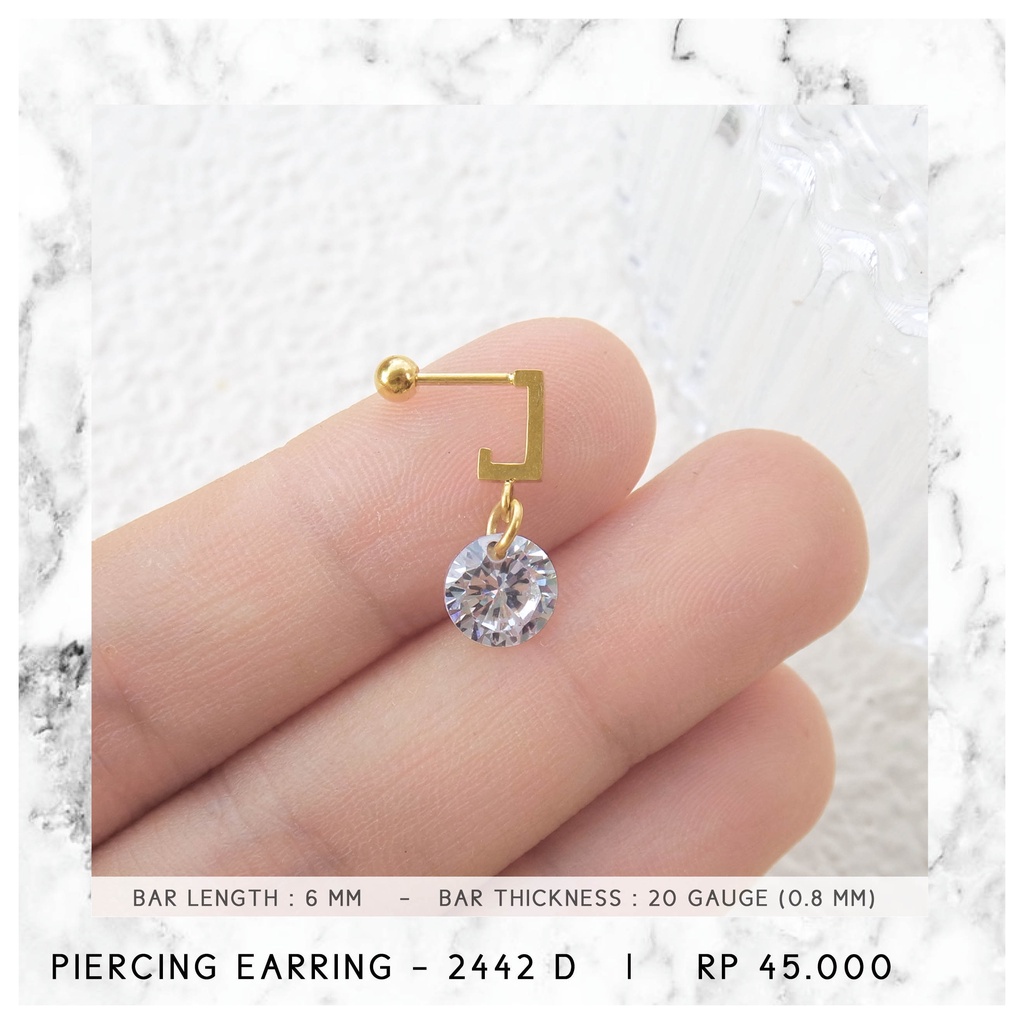 Jual 2442 / 2443 (HARGA 1 BIJI) ANTING PIERCING TINDIKAN HELIX TRAGUS ...