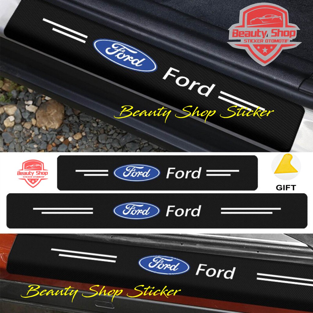 Jual stiker sillplate mobil ford sticker karbon 3d sill plate ford ...