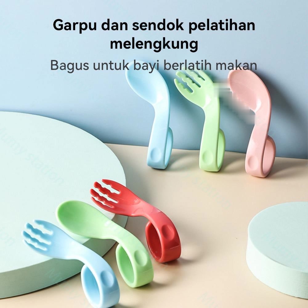 Jual Bengkok Set sendok garpu bayi 1 Set Sendok Garpu makan Anak bayi ...