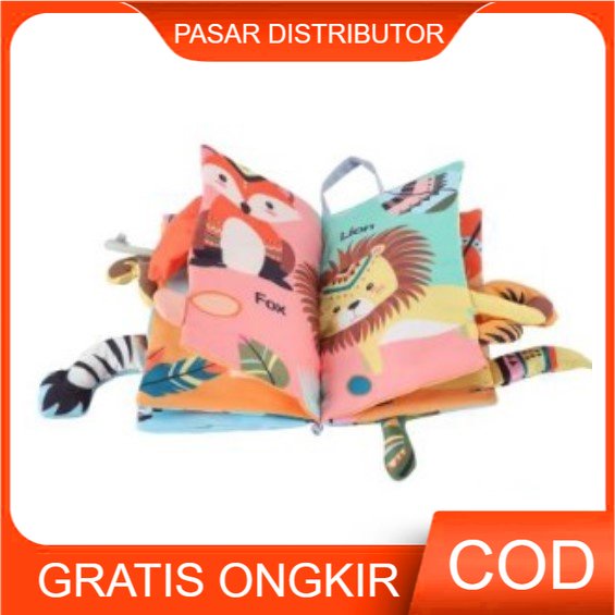 Jual Mainan Anak CLOTH BOOK LEARN FUN Buku Kain Animal Tail Soft Book ...