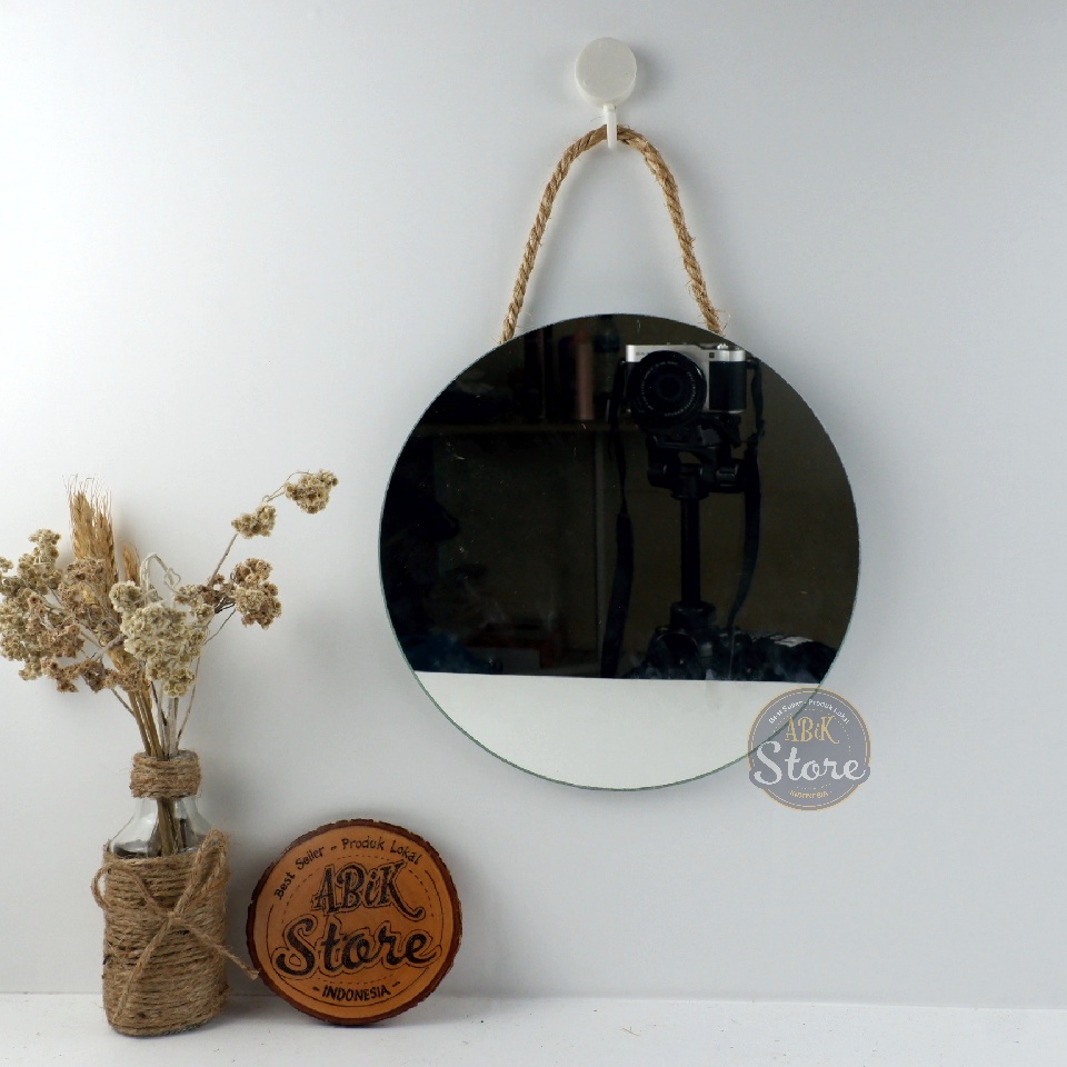 Jual Cermin Dinding 30cm Gantung Tali Bulat Aesthetic - Kaca Cermin ...