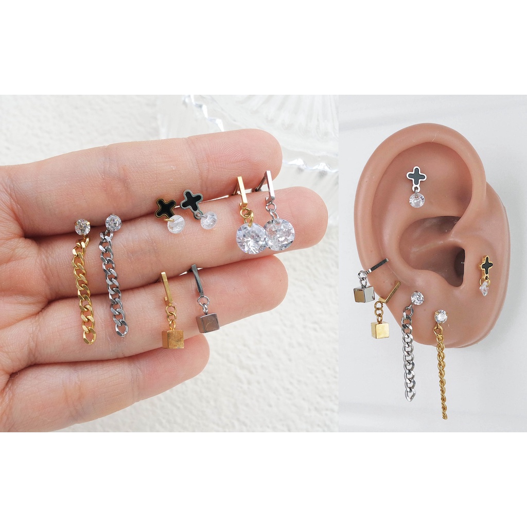Jual 2442 / 2443 (HARGA 1 BIJI) ANTING PIERCING TINDIKAN HELIX TRAGUS ...