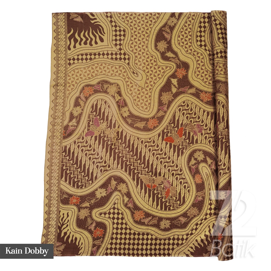 Jual KAIN BATIK PREMIUM Dobby Motif Sungai Kupu Coklat 723333 Cap ...
