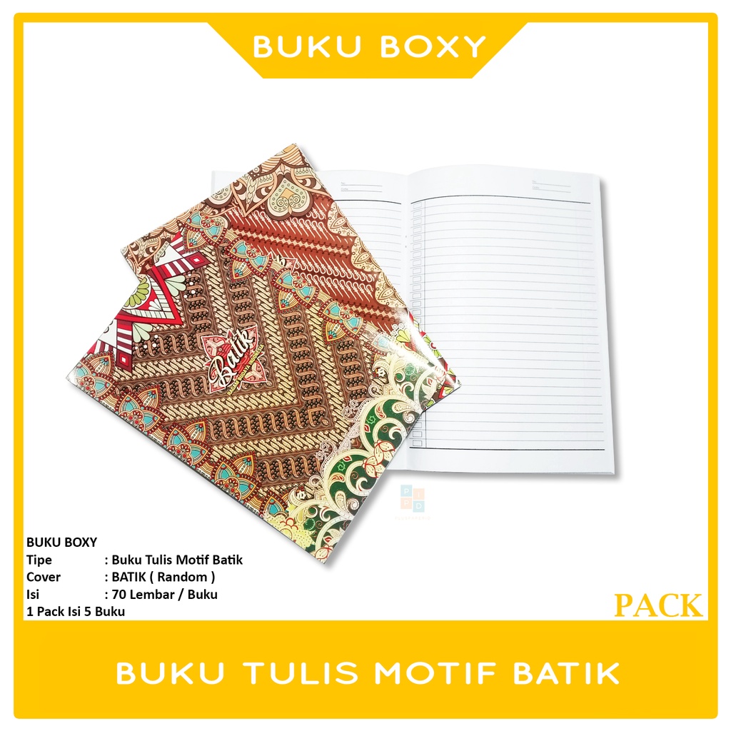 Jual BOXY - Buku Tulis Bergaris Motif Batik - Pack | Shopee Indonesia