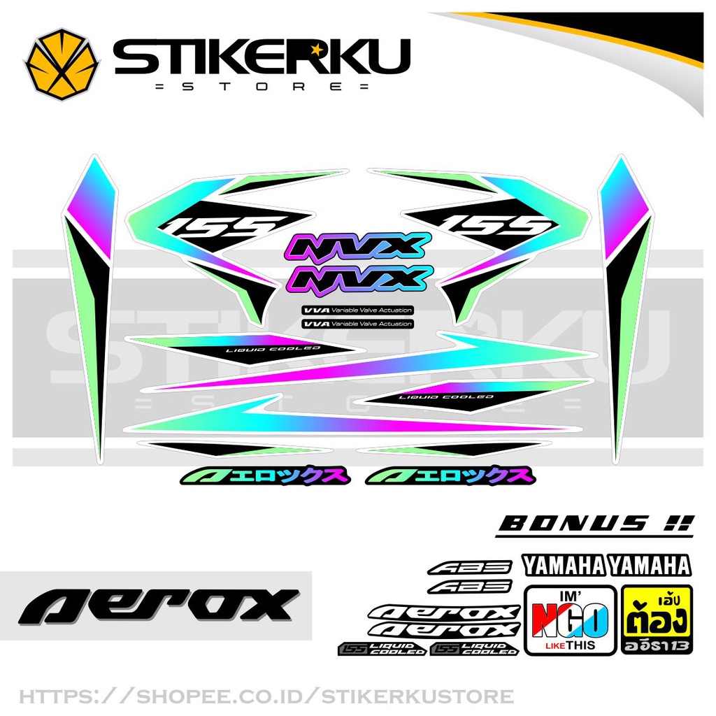 Jual Striping Stiker Aerox 155 VVA Tahun 2016 - 2019 Sticker Aerox ...