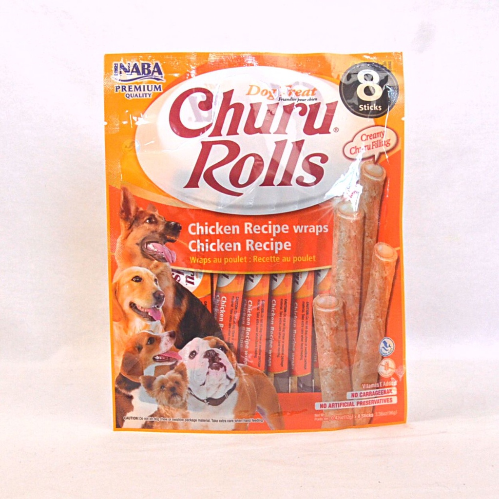 Jual INABA Snack Anjing Churu Rolls For Dog Chicken Wraps Chicken 96g ...