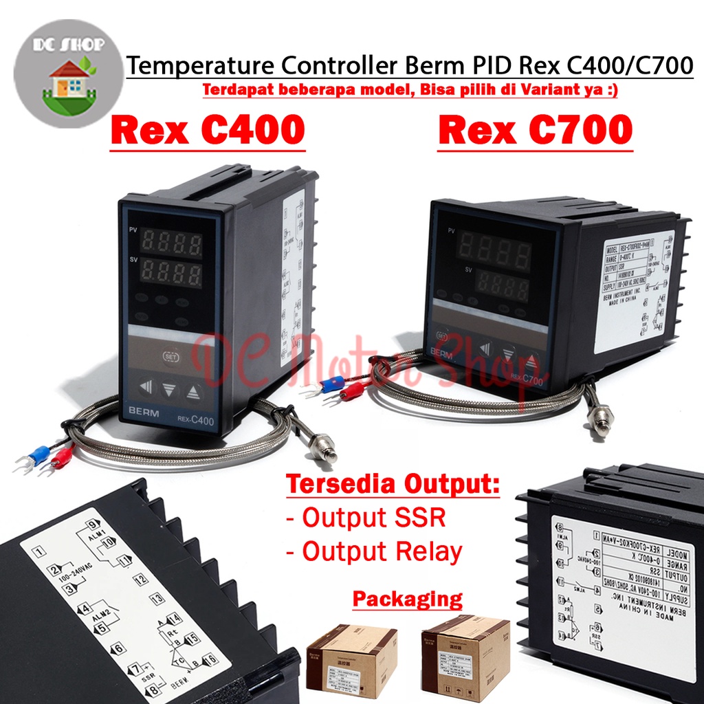 Jual PID REX C400 C-400 / C700 C-700 Berm Temperature Controller Output SSR / Relay | Shopee ...