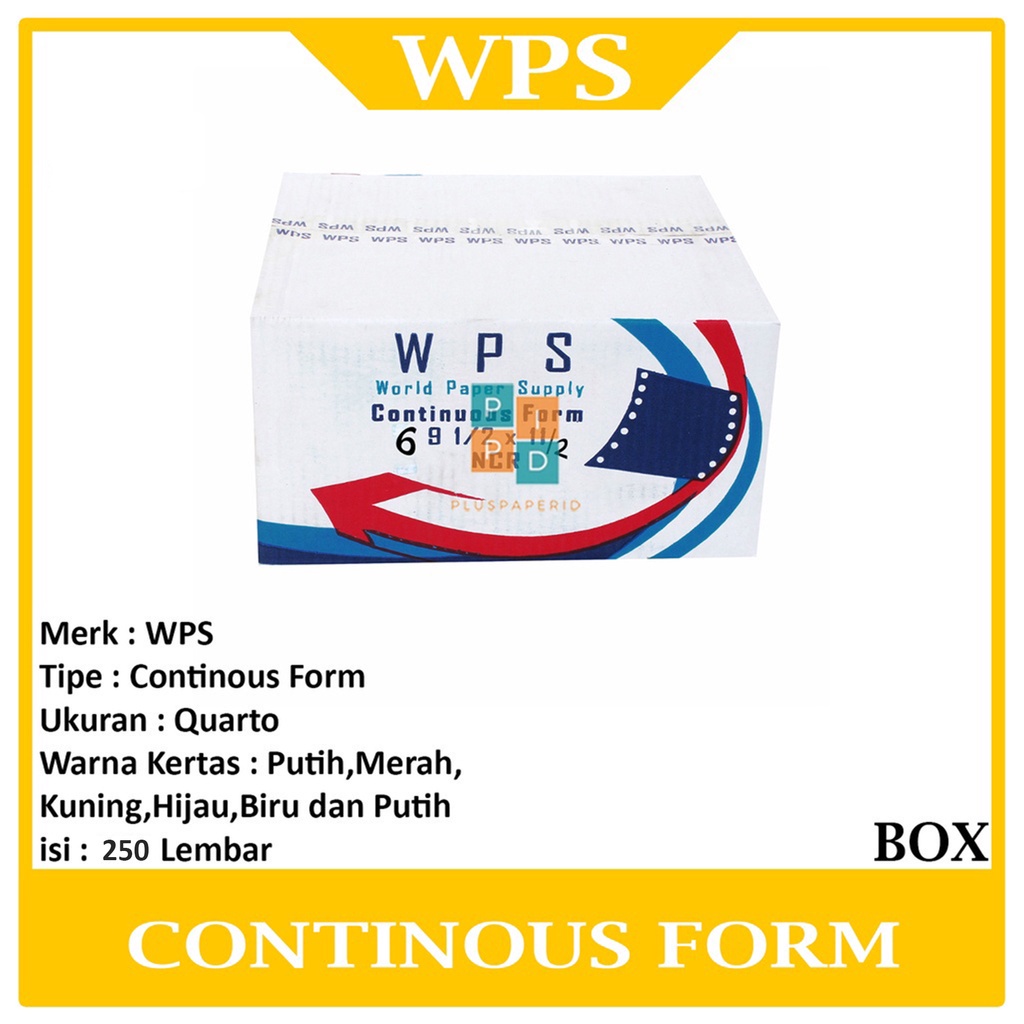 Jual WPS Continous Form 6 Ply 9 1/2 x 11/2 ( Quarto dibagi 2 ) NCR - Box | Shopee Indonesia