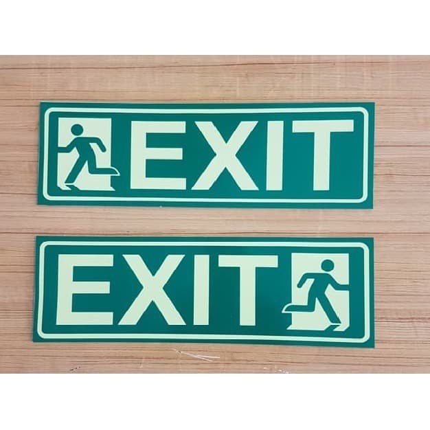 Jual SIGN EXIT 30X10 GLOW IN THE DARK STICKER FOSFOR RAMBU K3 ...