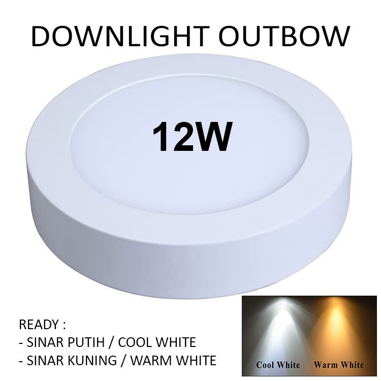 Jual COD Lampu Downlight LED Panel OB Bulat 12W Outbow 12 W Round 12 ...