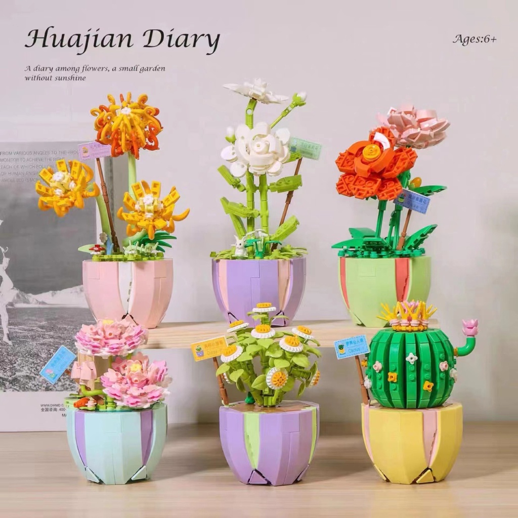 Jual Nano Block Flowers Melati Pot Bunga Model DIY Mainan Balok Buket ...