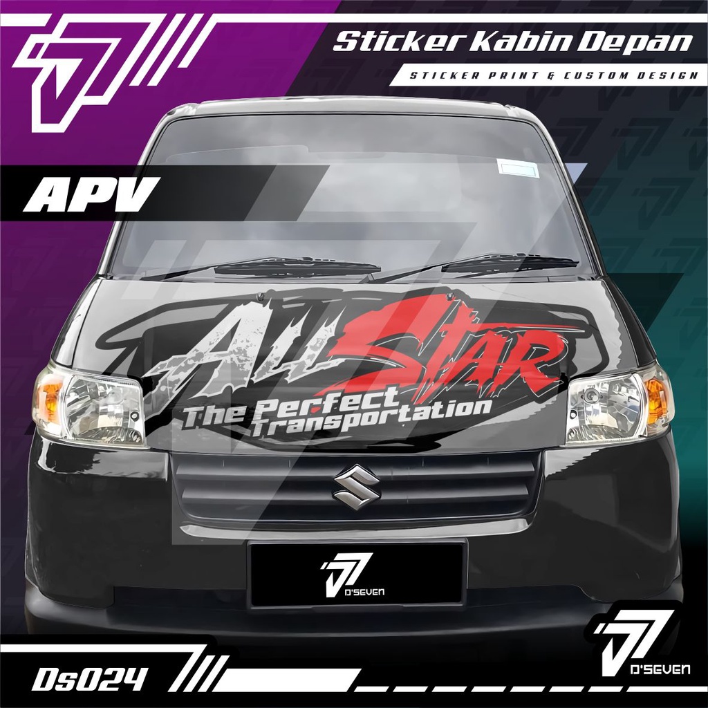 Jual Stiker Decal Kabin Depan ALL STAR Custom SUZUKI APV Full Laminasi ...